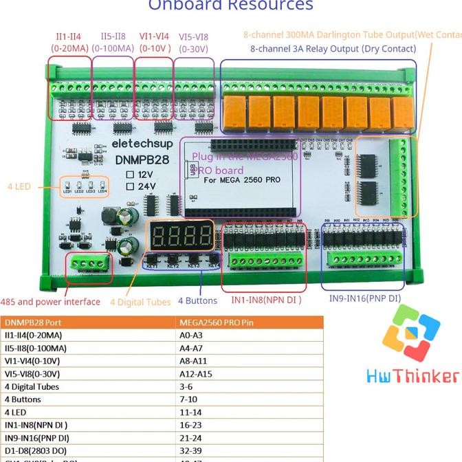 Jual Promo Modul 8 Channel Relay Shield PLC Expansion RS485 DNMPB28 for Arduino Mega 2560 ...
