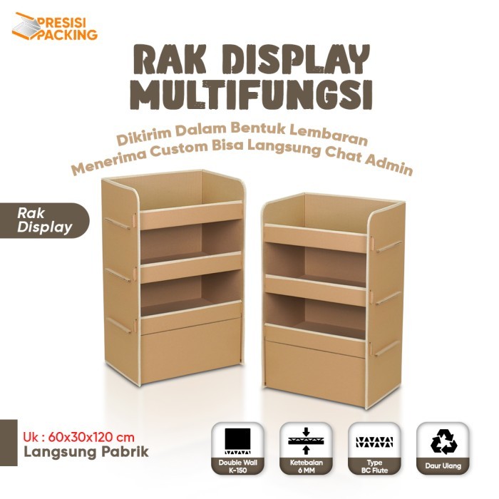 Jual Rak Multifungsi Cardboard Display Produk Etalase 60x30x120 cm ...
