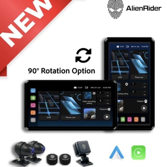 Jual Alien Rider M12S Motorcycle Dashcamwireless Apple Carplay Android ...