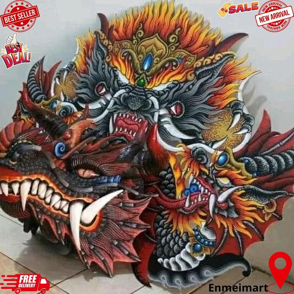 Jual Terlaris Cuci Gudang Barongan Devil Sungut Full Kayu Asli Ukuran ...