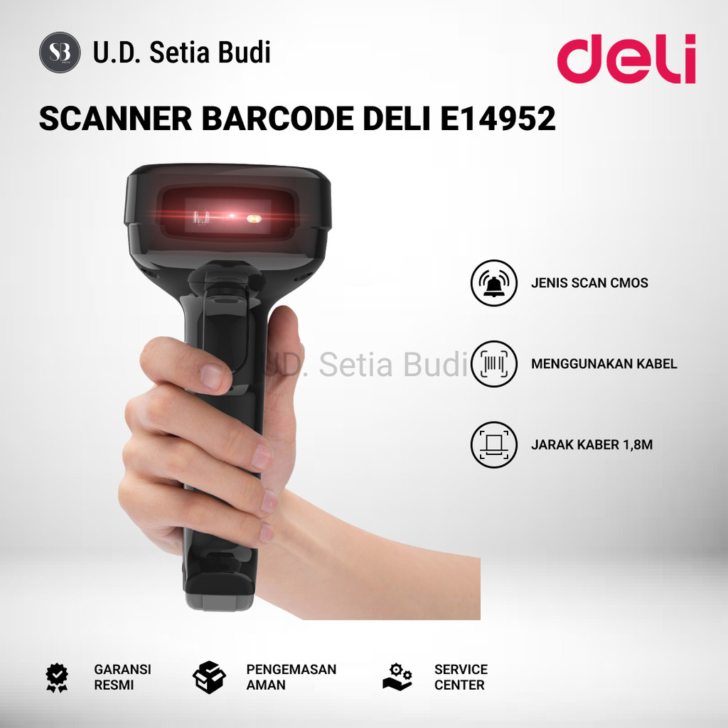 Jual Barcode Scanner Deli E14952 1D dan 2D Deli Scanner Barcode ...