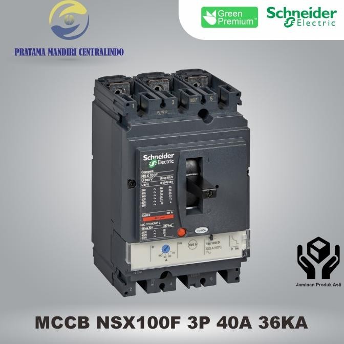 Jual Spesial Mccb Nsx100F 3 Phase 40 Ampere Schneider Breaker 3P 40A - 36Ka Tm40D | Shopee Indonesia