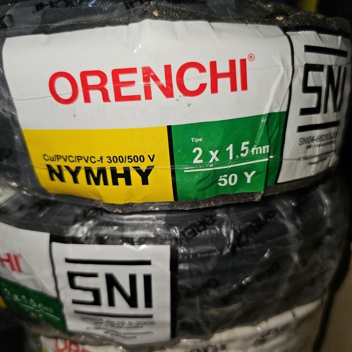 Jual Kabel Listrik Serabut Nymhy 2X1.5Mm Hitam 50Yard 1Rol Senur ...