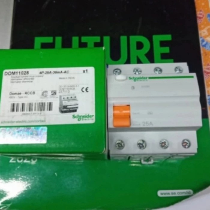 Jual Rccb/Elcb Schneider 4P 25A 30Ma - Ac Original Dom11028 400V Type ...