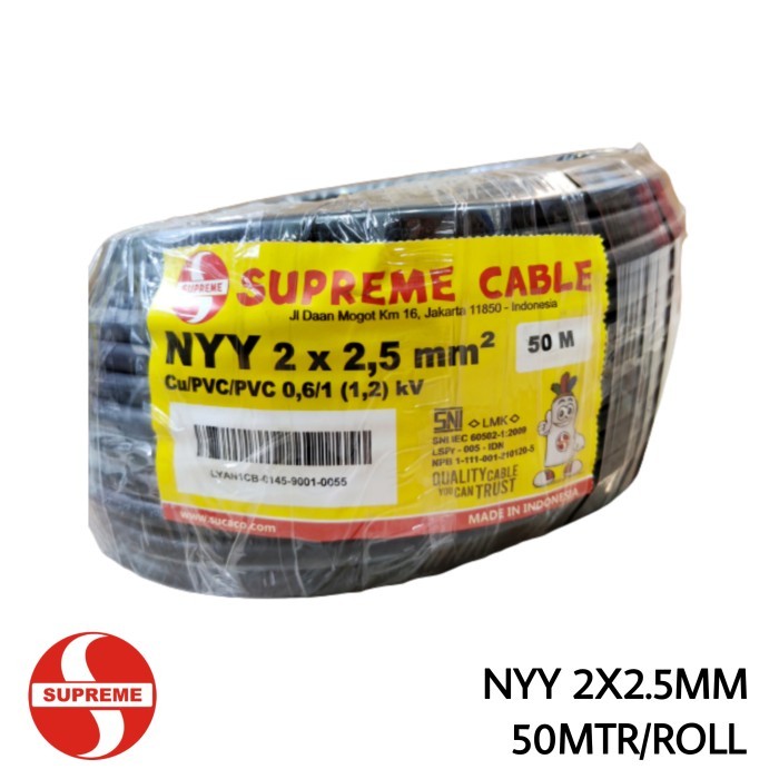 Jual Kabel Supreme Nyy Hitam 2X2.5 2X2,5 Mm 50M Meter | Shopee Indonesia
