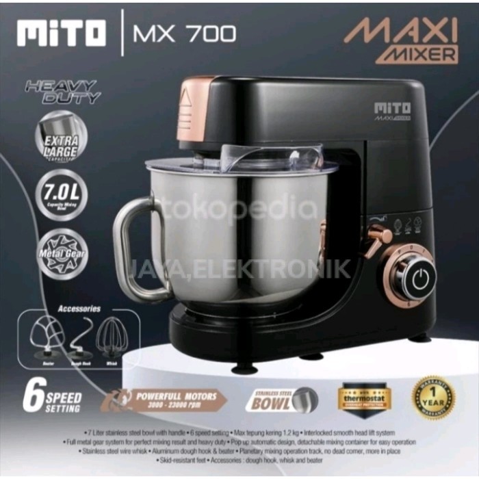 Jual mixer mito mx 700 maxi stand mixer dengan mangkok mito mx - 700 ...