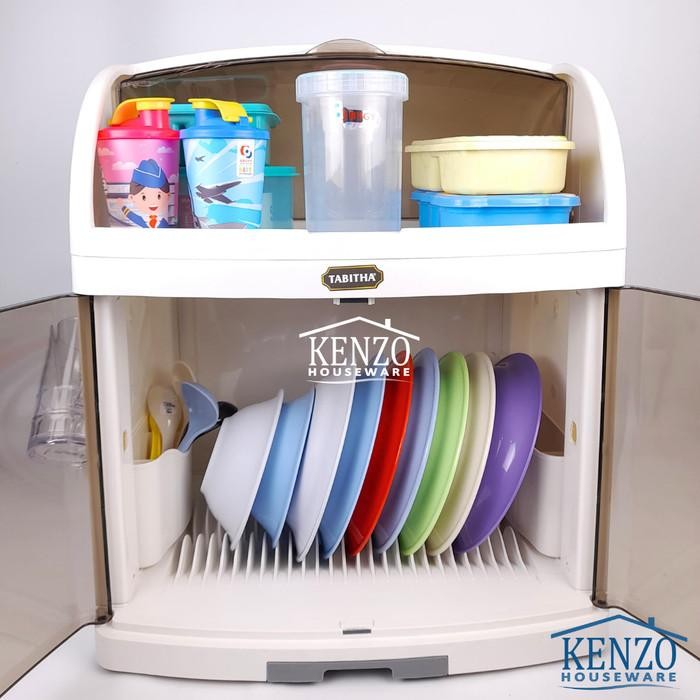 Jual RAK PIRING 2 3 SUSUN + TUTUP LEMARI LACI RACK GELAS STORAGE ...