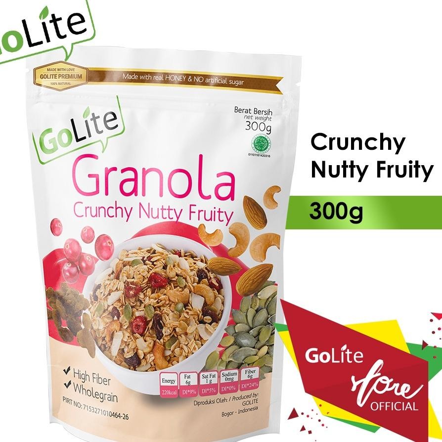 Jual Granola Golite Crunchy Nutty Fruity Toated Mueli 300G | Shopee ...