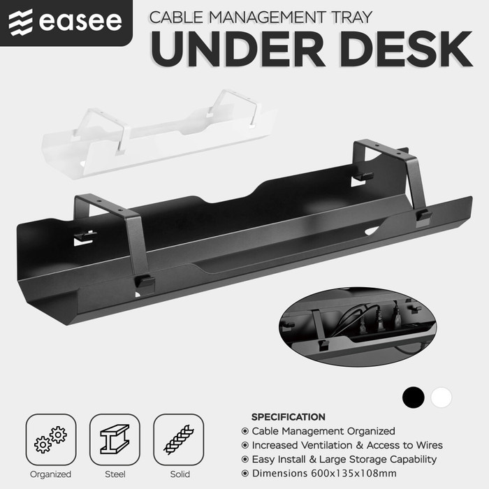 Jual easee Under Desk Cable Management Tray Organizer / Rak Kabel Bawah ...