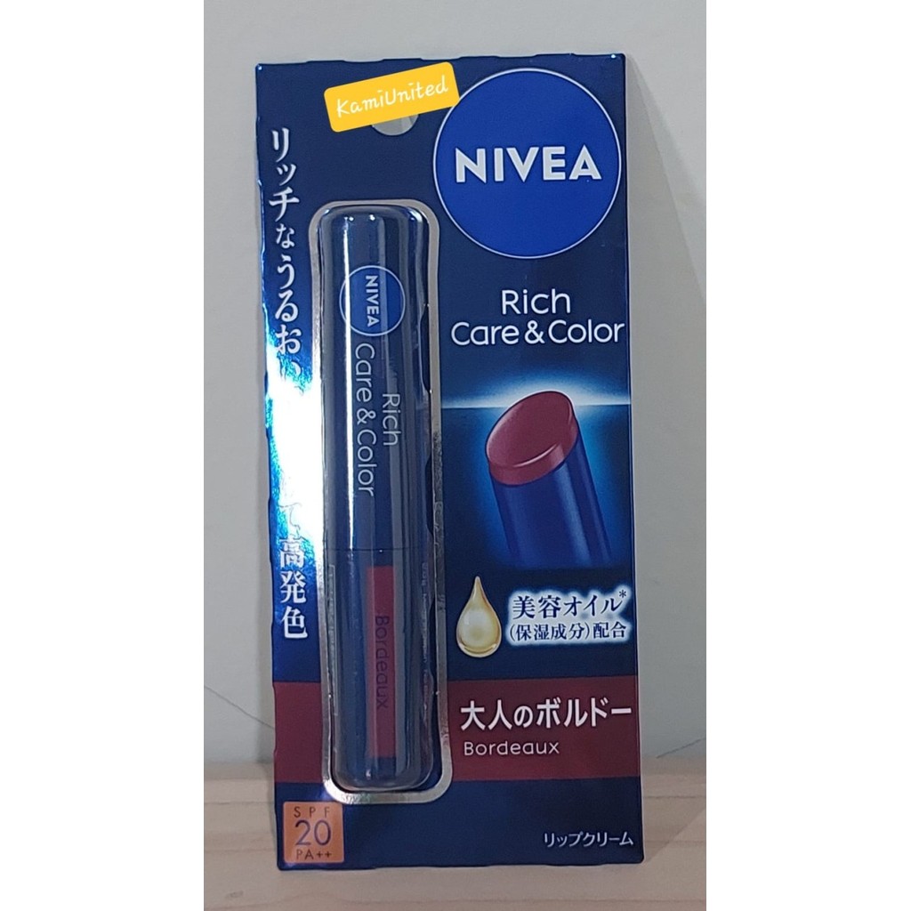 Jual Nivea Lip Balm Rich Care & Color -100% Original Japan | Shopee ...