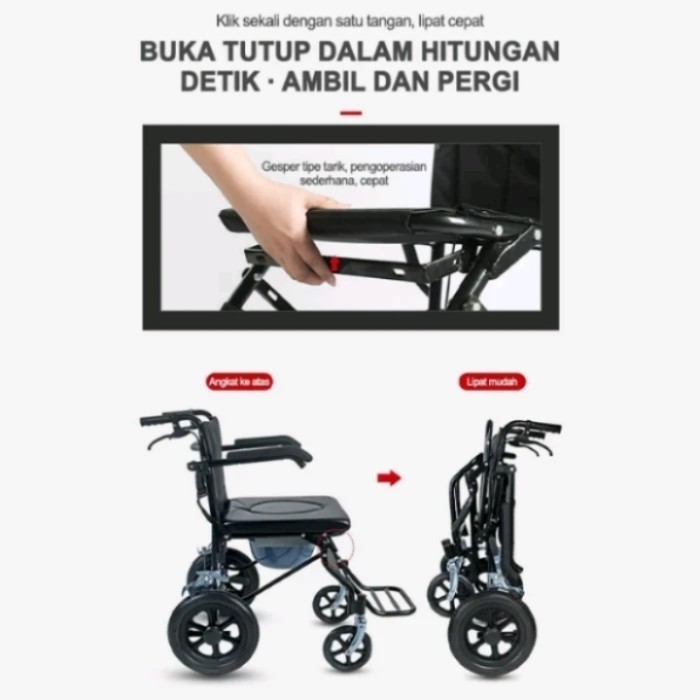 Jual Kursi Dorong Tangan Lansia Kursi Roda Lipat Ringan Kecil Kursi ...