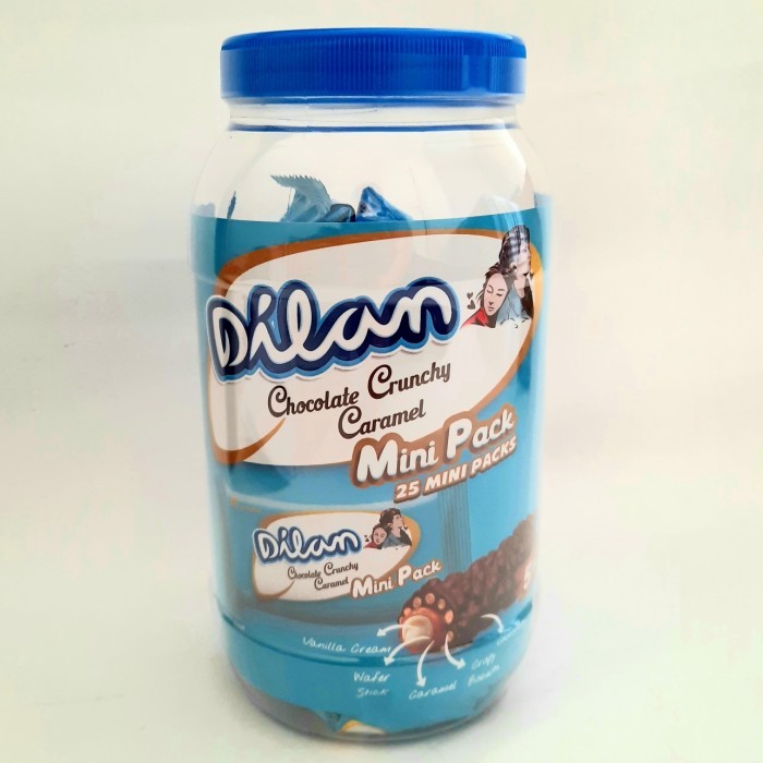Jual KOMPLIT Dilan Chocolate Crunchy Caramel Mini Pack Toples isi 25 ...