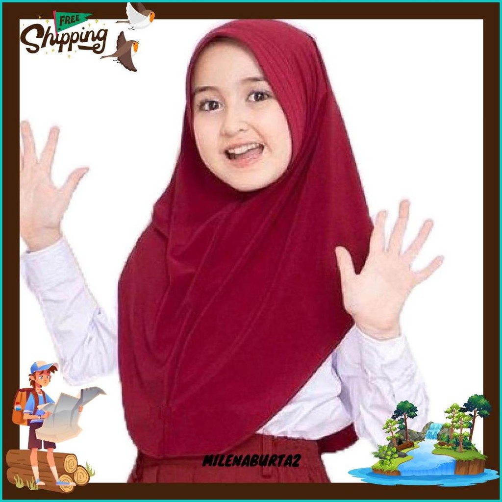 Jual Hijab Bergo Hamidah Jersey Alika Jilbab Sekolah Pinguin Anak By Hamida Original Produk ...