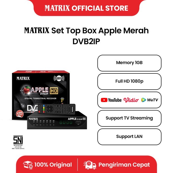 Jual Stb Dvb2Ip Matrix Apple Merah (New) | Shopee Indonesia