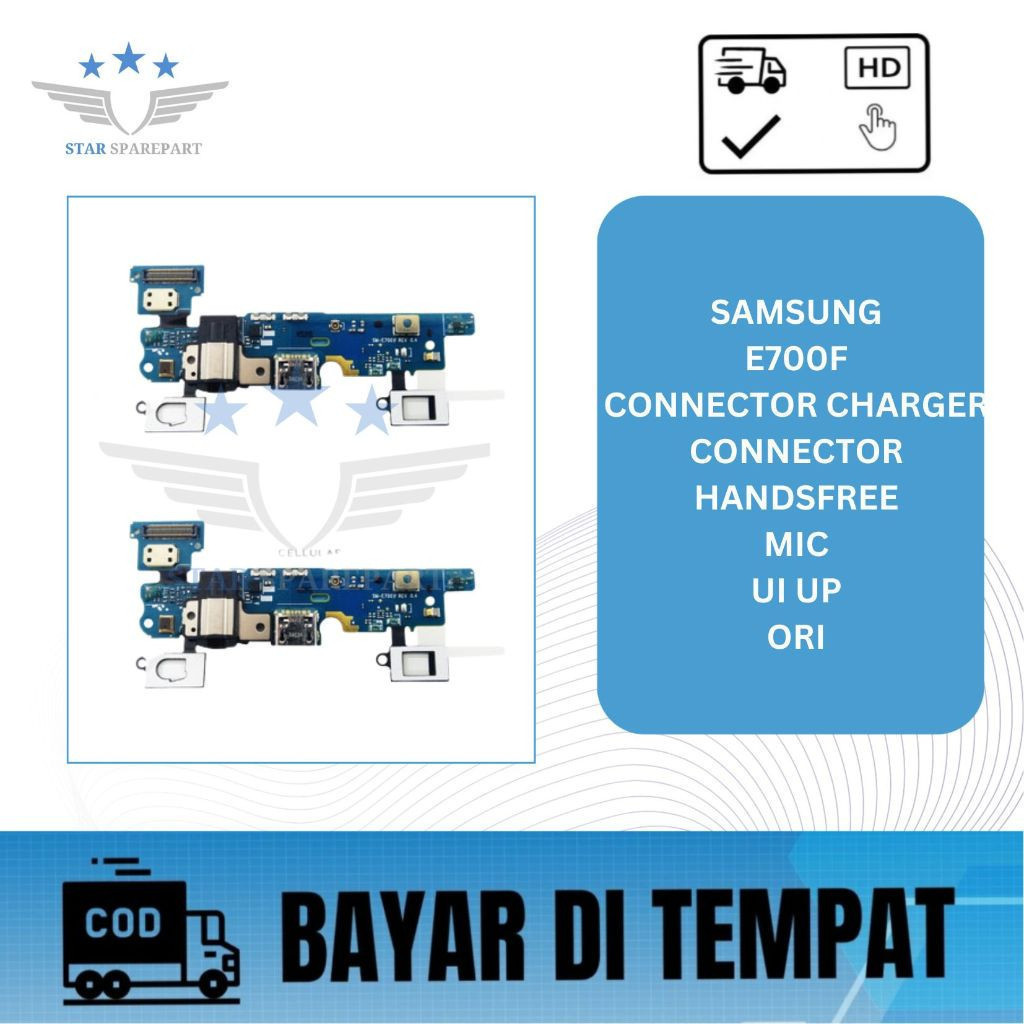 Jual FLEXIBEL SAMSUNG E700F + CONNECTOR CHARGER+ CONNECTOR HANDSFREE + MIC + UI UP ORI | Shopee ...