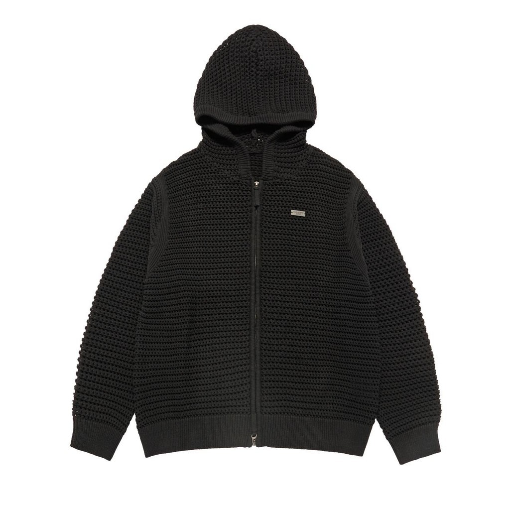 Jual [ADLV] Solid Knit Hoodie Zip Up Black - Hoodie Oversized Fit ...