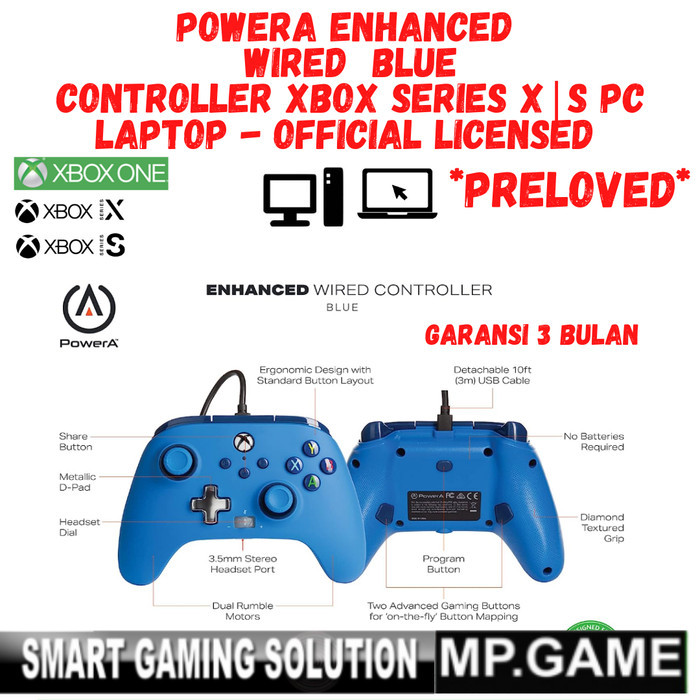 Jual PowerA Enhanced Wired Blue Xbox Series X/S/ Xbox One PCLaptop ...