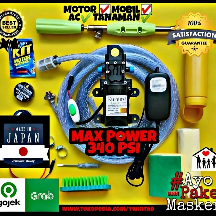Jual ALAT CUCI MOBIL MOTOR PORTABLE 5METER WATERPUMP PAKET POMPA AIR DC ...
