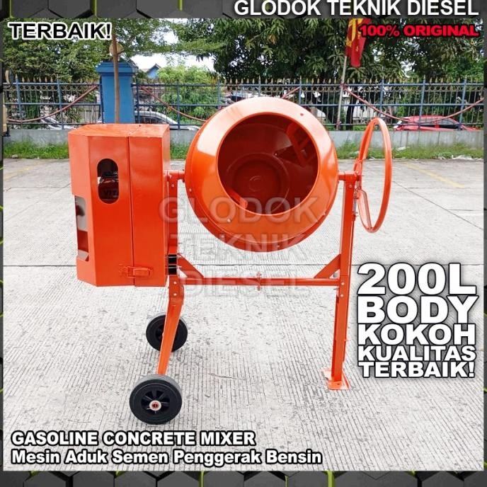 Jual Best Mesin Molen Aduk Semen Cor Beton Penggerak Bensin 200 Liter Gasoline Engine Concrete ...