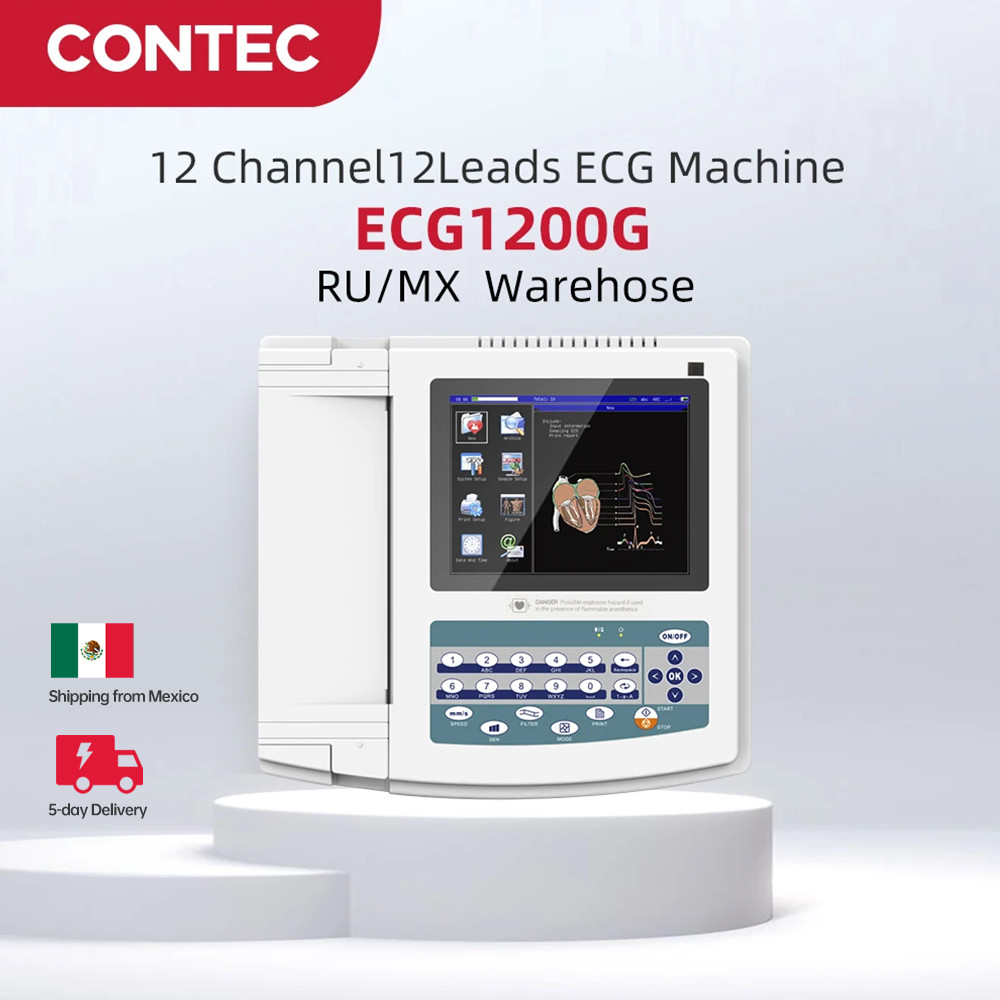 Jual Al Mubarokk CONTEC Touch Screen Digital 12 Channel 12 Leads ECG EKG Electrocardiograph PC ...