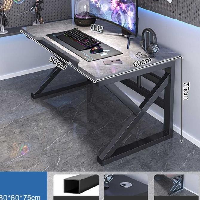 Jual MEJA GAMING KOMPUTER LAPTOP KANTOR DESK STABLE FRAME WITH CABLE ...