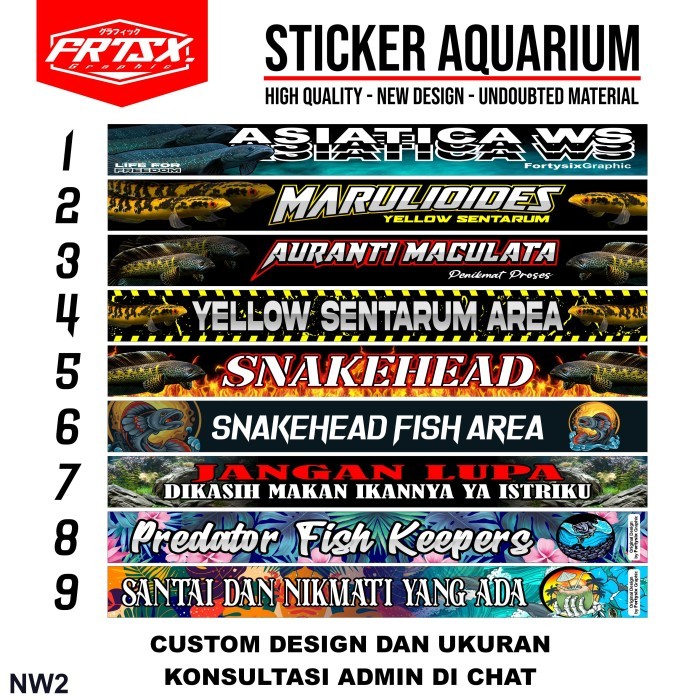 Jual NEW Stiker Akuarium Stiker Channa Stiker Predator FIsh | Shopee ...