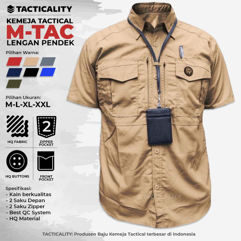 Jual Kemeja Tactical Pria Lengan Pendek MTAC Baju PDL PDH Seragam Kerja Lapangan Outdoor ...