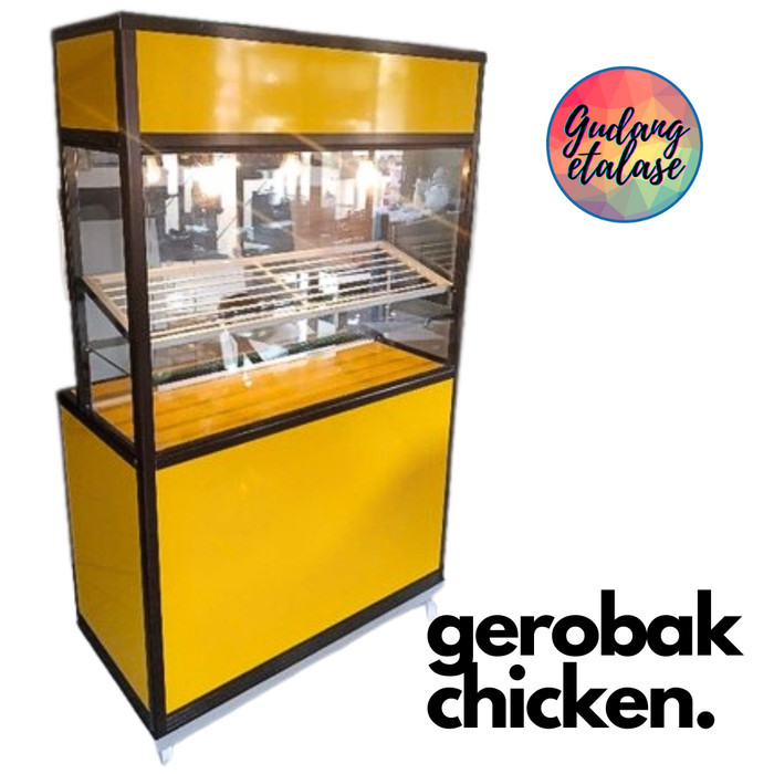 Jual GEROBAK KFC FRIED ICKEN AYAM GORENG KACA ALUMUNIUM/ETALASE ICKEN ...