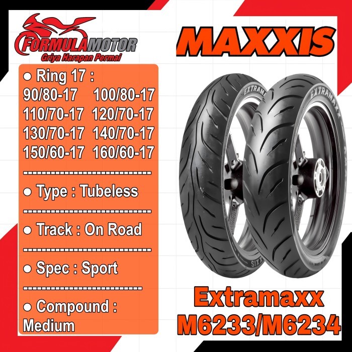 Jual Ban Motor Maxxis Extramaxx Ring 17 Tubeless/Tubles (Pilih Ukuran ...