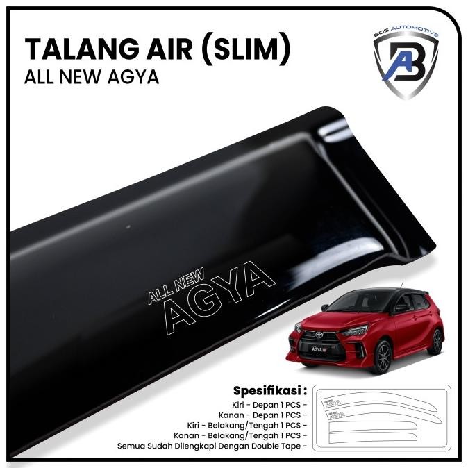 Jual Talang Air Pintu Mobil Toyota All New Agya 2023 Model Slim Mosstt Buyy | Shopee Indonesia