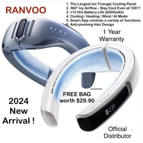 Jual RANVOO AICE LITE AI Neck Air Con Neck Fan / AC LEHER PORTABLE | Shopee Indonesia