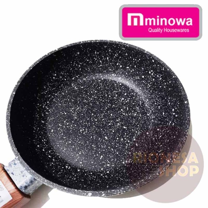 Jual NEW FryPan Marble 16, 18, 20, 22 cm Induksi Gagang Kayu Yoshikawa Fry Pan Kode 1092 ...