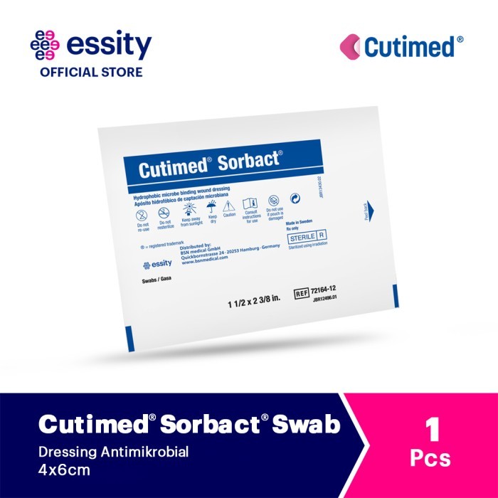 Jual Essity Cutimed Sorbact Swab - Dressing Antimikrobial [1 Pcs ...