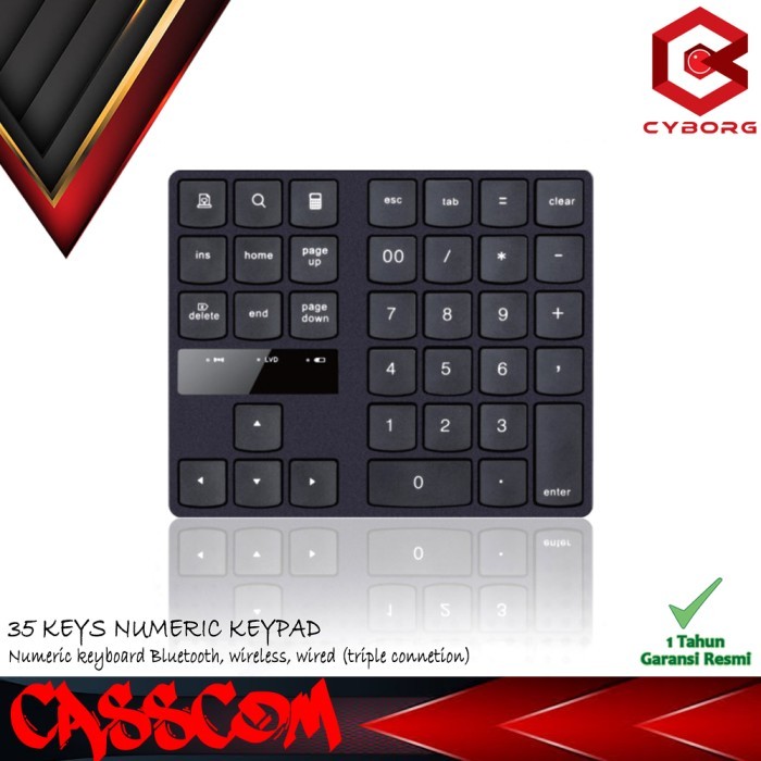 Jual Keyboard Numeric Bluetooth CYBORG 35 Keys Numeric Keypad NP-088 ...
