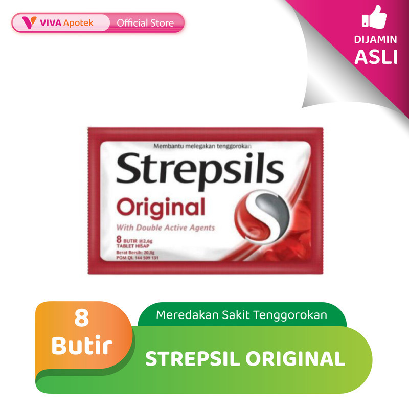 Jual Strepsil Original untuk Meredakan Sakit Tenggorokan (Sachet 8 ...