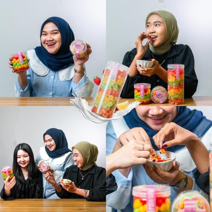 Jual Viral [Halal] Gummy Jelly Permen Yupi 400Gr + 100Gr + Toples Candy ...