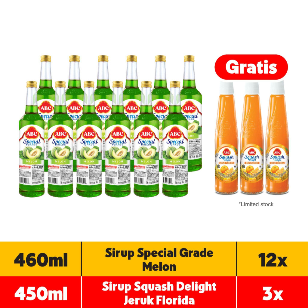 Jual ABC Sirup Special Grade Melon 460 ml - Multi Pack 12 pcs | Shopee ...