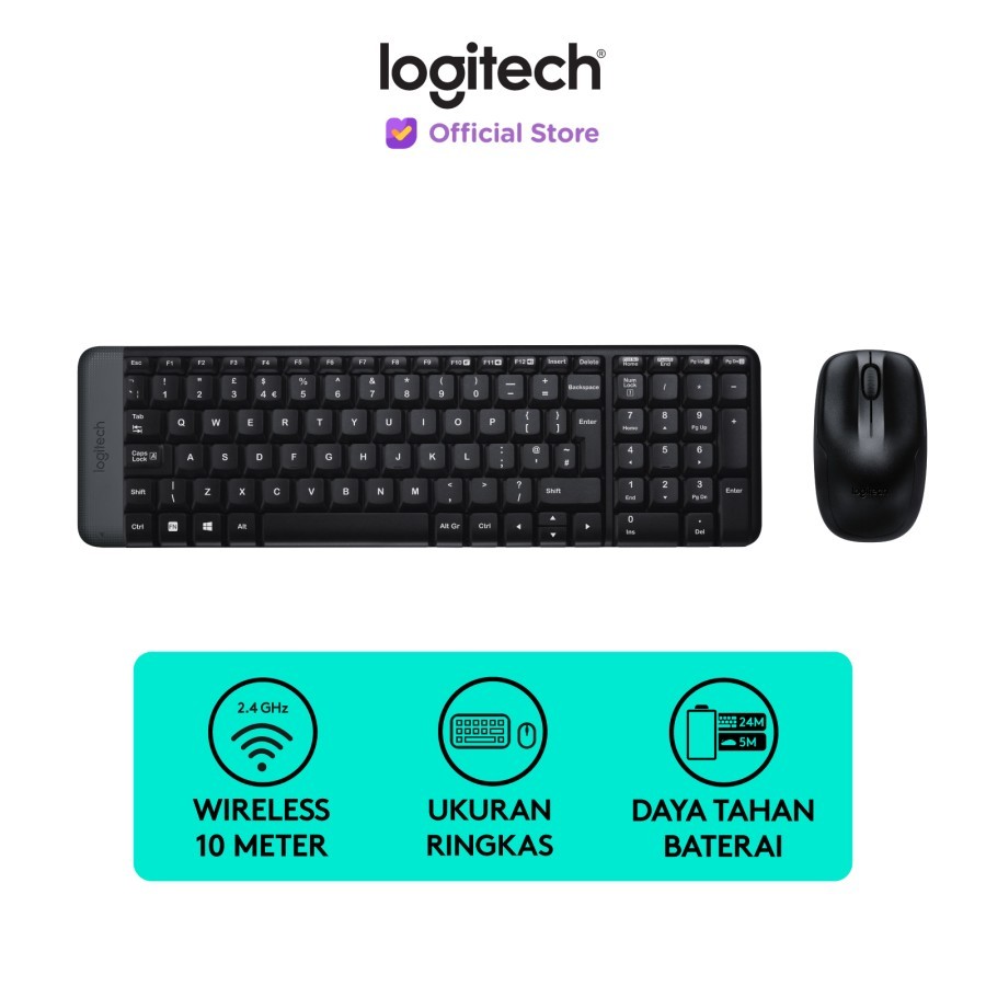 Jual Logitech MK220 Paket Keyboard + Mouse Wireless - Compact & Hemat ...