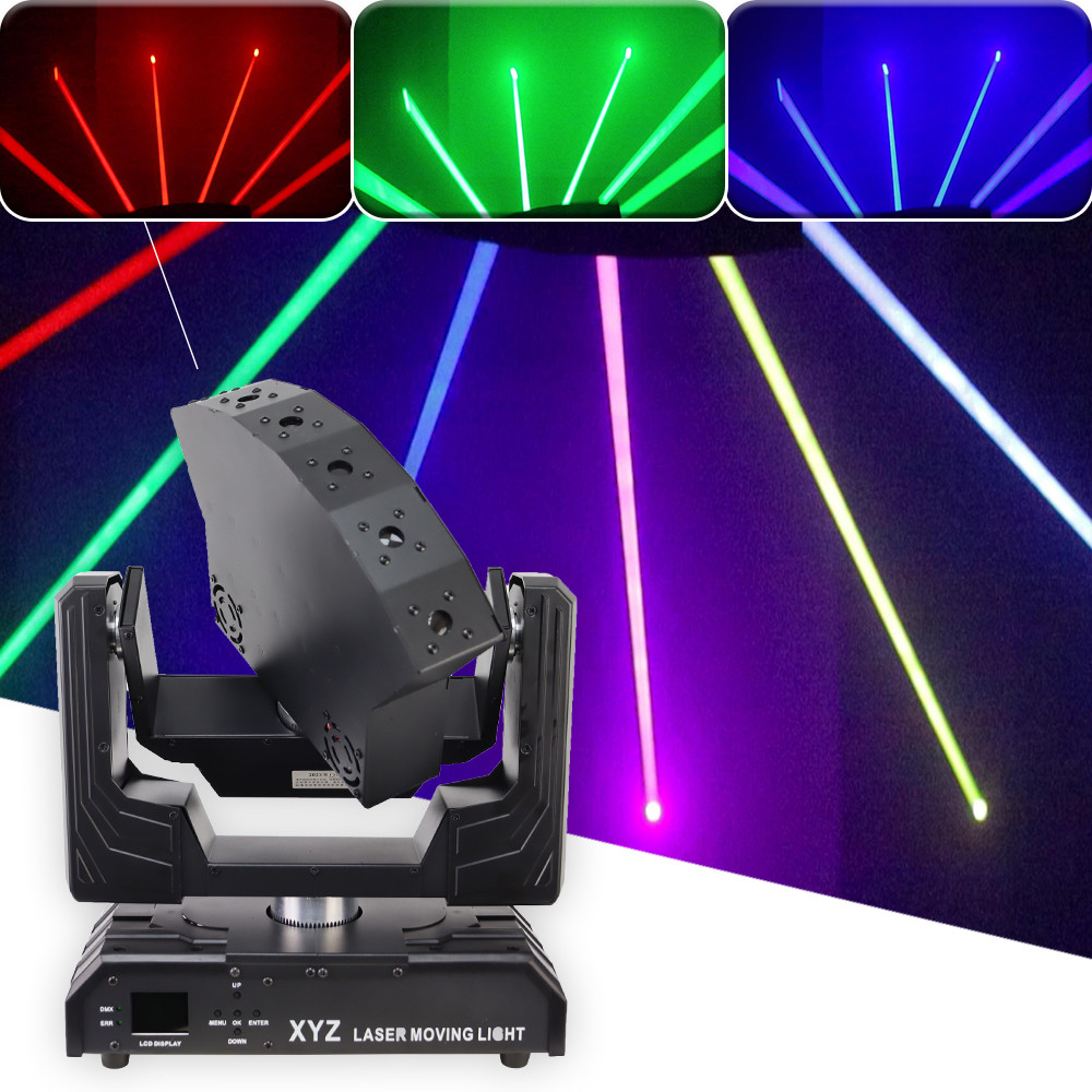 Jual STB NEW 6 Eyes RGB Beam Laser Moving Head Light 6X500MW XYZ Axis ...