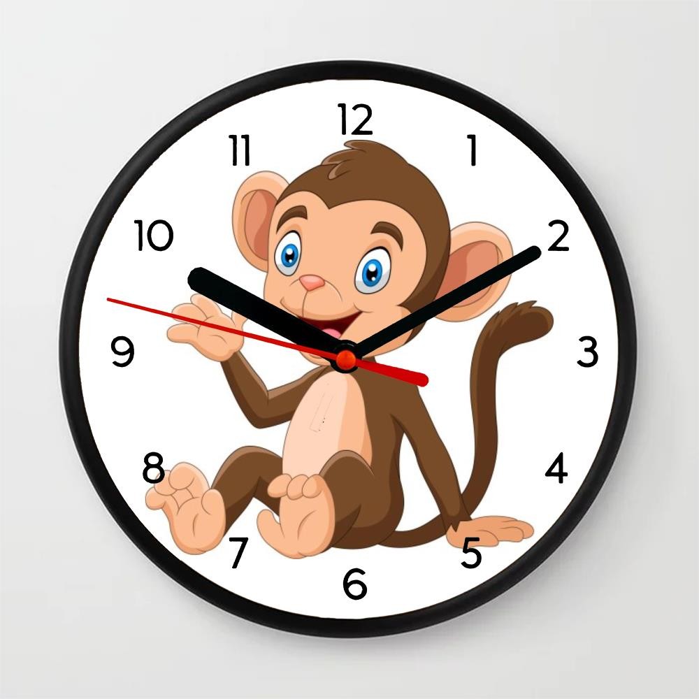 Jual Jam dinding Kartun monyet asap dan senyum Bebas Royalti 20CM ...