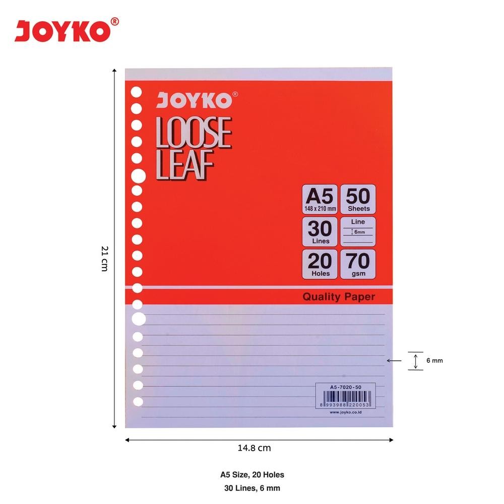 Jual ed-76 Loose Leaf Isi Kertas File Binder Joyko Bergaris Hemat | Shopee Indonesia