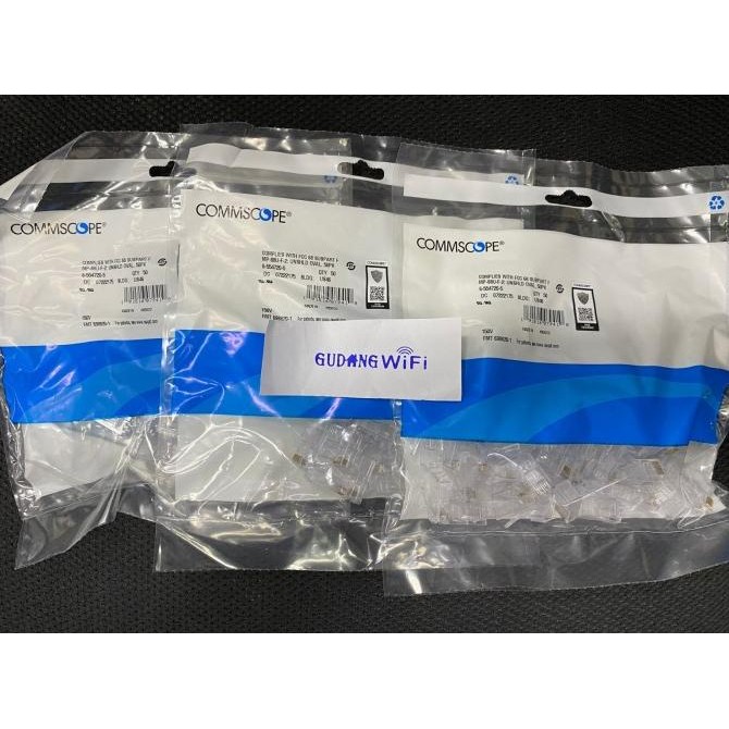Jual AMP COMMSCOPE CONNECTOR RJ45 CAT5 RJ-45 CAT.5E ORIGINAL PN:6 ...