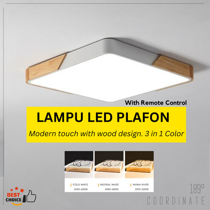 Jual SALE LAMPU PLAFON KAYU DIMMABLE WOOD CEILING MINIMALIS LED MODERN ...