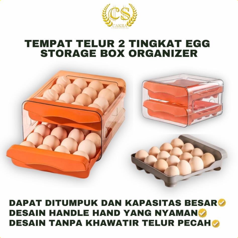 Jual C Tempat Telur Ota Telur 2 Tingat Egg Torage Bo Organizer Ra Telur ...