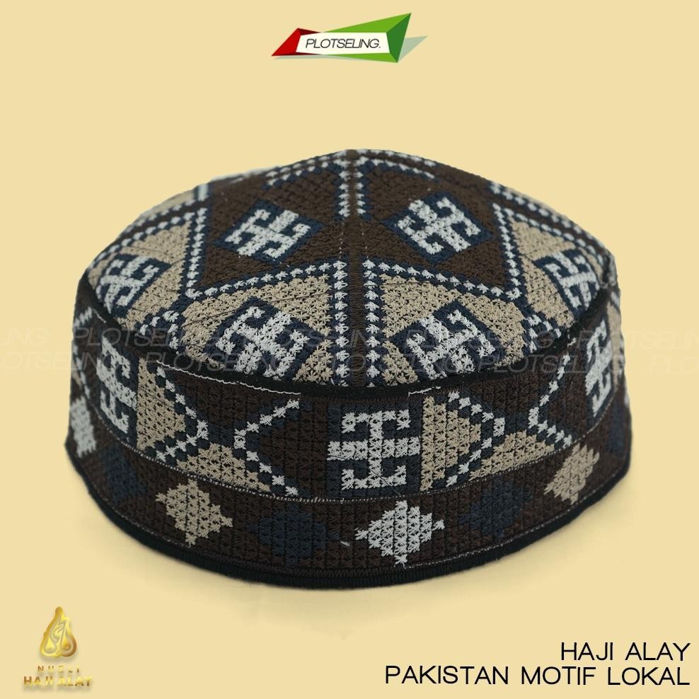 Jual gha-68 Peci PAKISTAN STICK Cap Bordir Kopiah Haji Sholat Santri ...