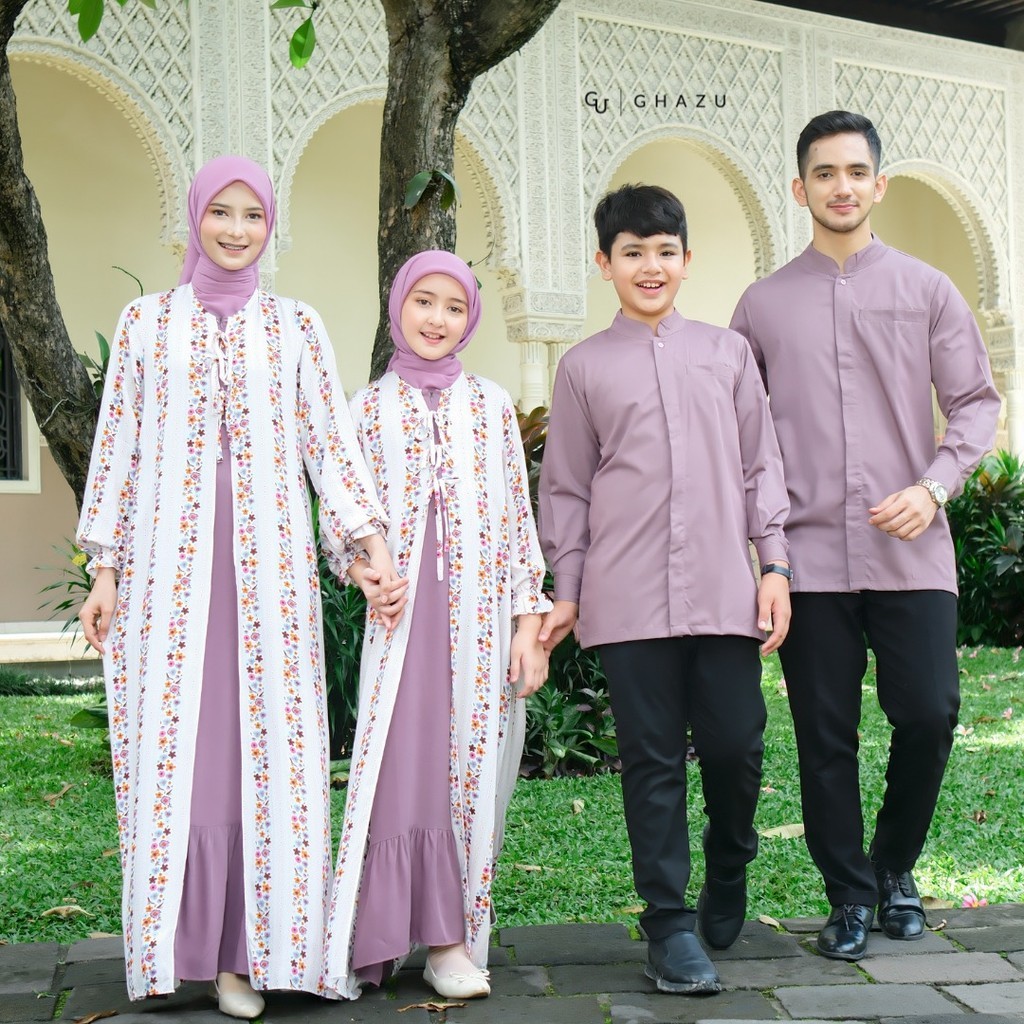 Jual Ghazu Lavender Family Set Baju Couple Keluarga Sarimbit Lebaran ...