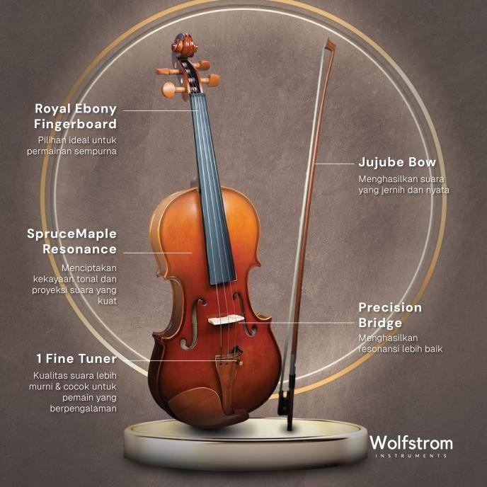Jual Wolfstrom Alba Arpeggio - Biola Violin Klasik Full Set Ukuran 4/4 ...