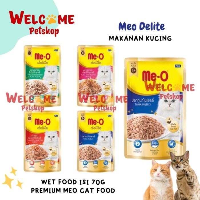 Jual Meo Delite 70g Pouch Makanan Kucing Basah Pakan Wet Food Adult ...