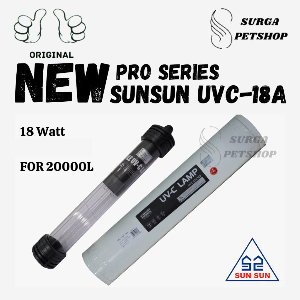 Jual NEW SUNSUN UVC 18A PRO SERIES LAMPU UV AKUARIUM KOLAM IKAN 18 WATT ...