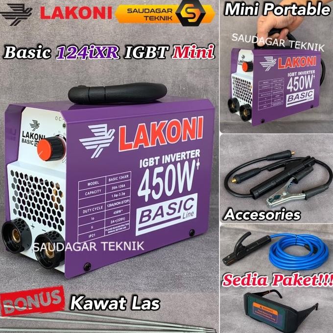 Jual Premium Mesin Las Mini Lakoni Basic 124Ixr 450 Watt Hemat Listrik Inverter Trafo Las Lakoni ...
